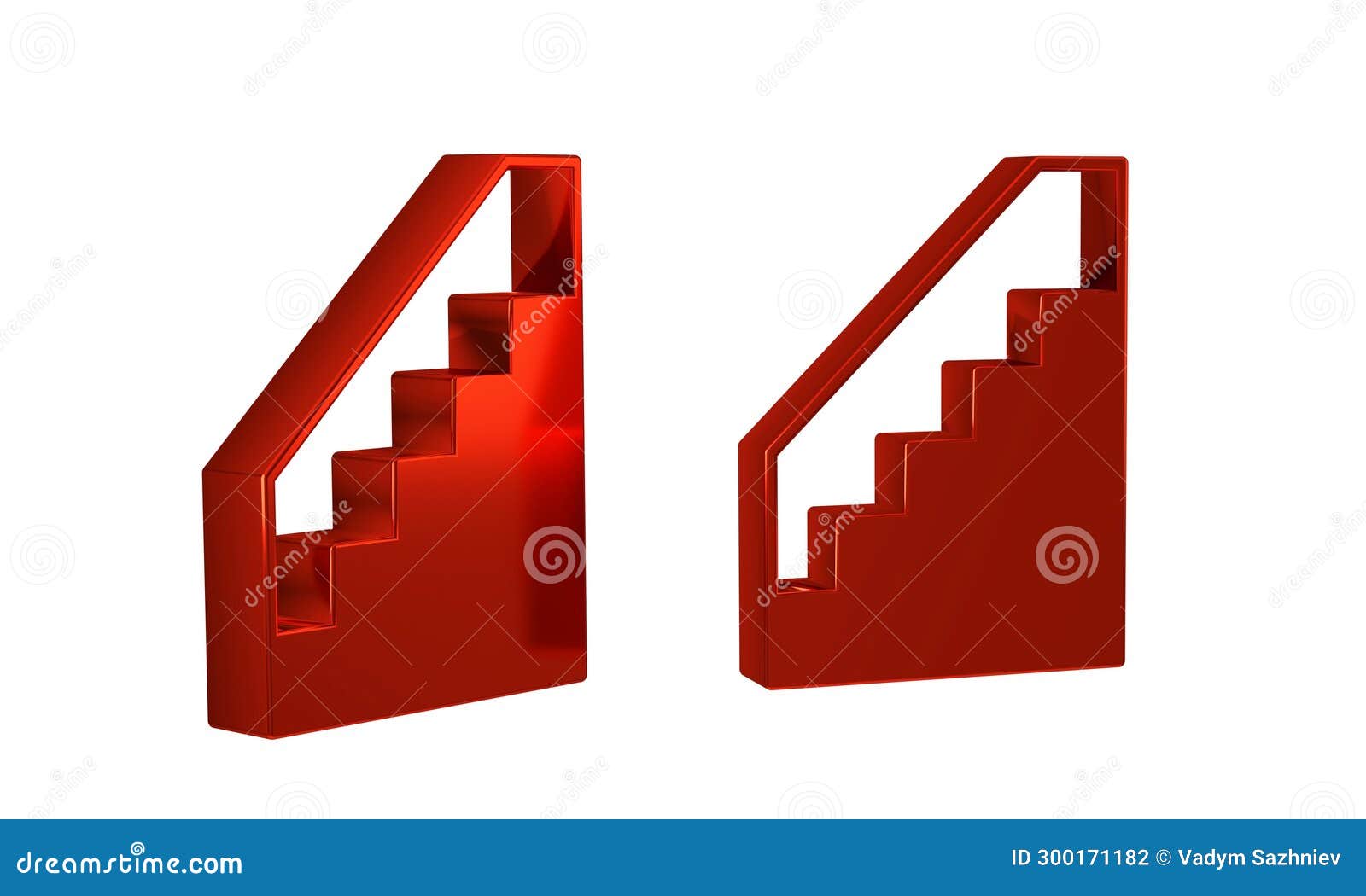 Red Stairs Up Icon Isolated on Transparent Background. Stock ...