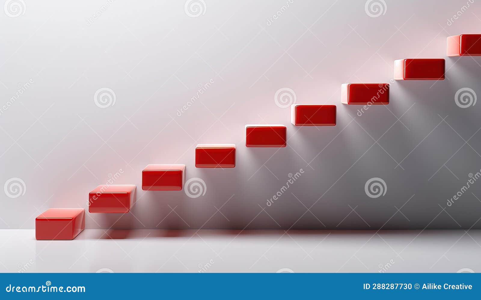 Red Stairs in White Room with Light and Shadow Stock Illustration ...