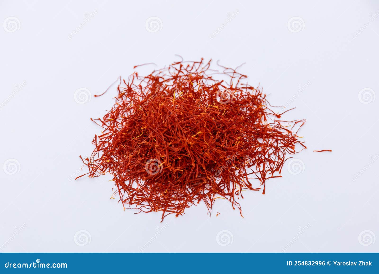 Red Stamens of Saffron on a White Background. Dry Spices of Saffron ...