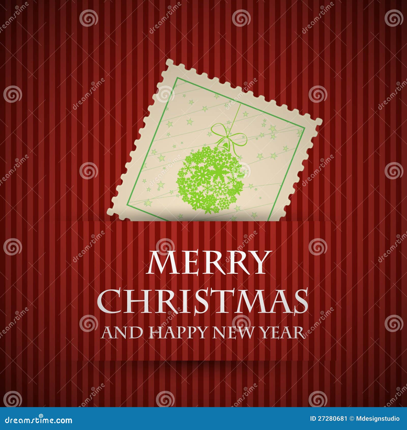 Red stamp christmas card stock illustration. Illustration of ...