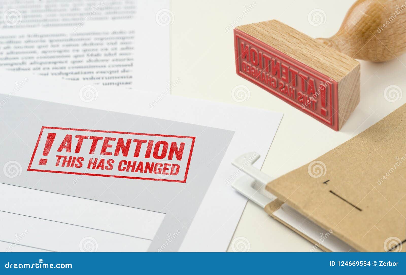 A Red Stamp on a Document - this Has Changed Stock Photo - Image of ...