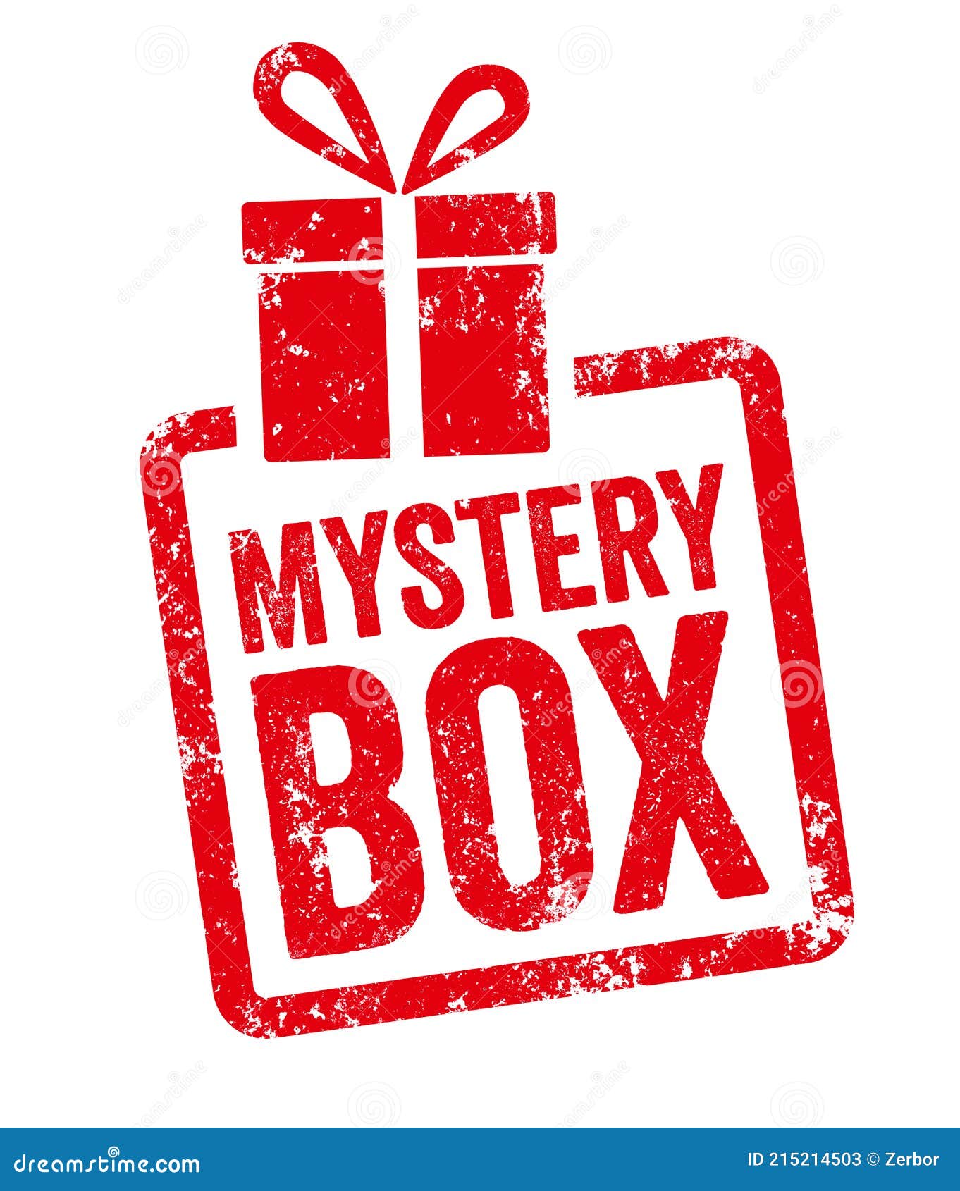 Red Stamp with Gift Icon - Mystery Box Stock Illustration ...