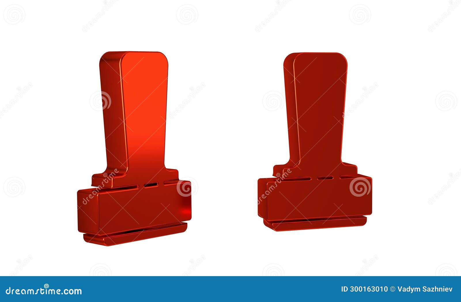 Red Stamp Icon Isolated on Transparent Background. Stock Illustration ...