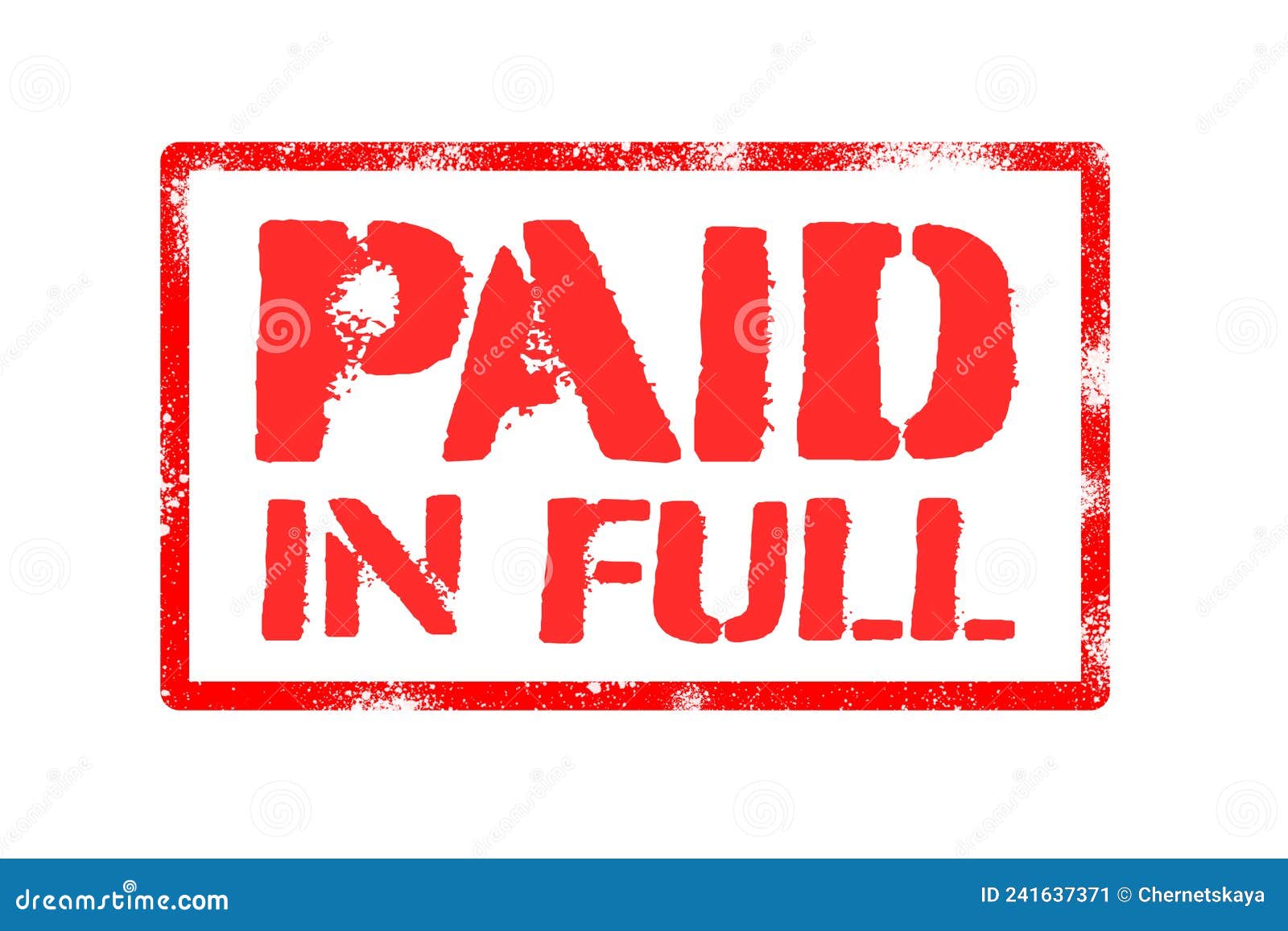 Red Stamp with Phrase PAID in FULL on White Background Stock ...