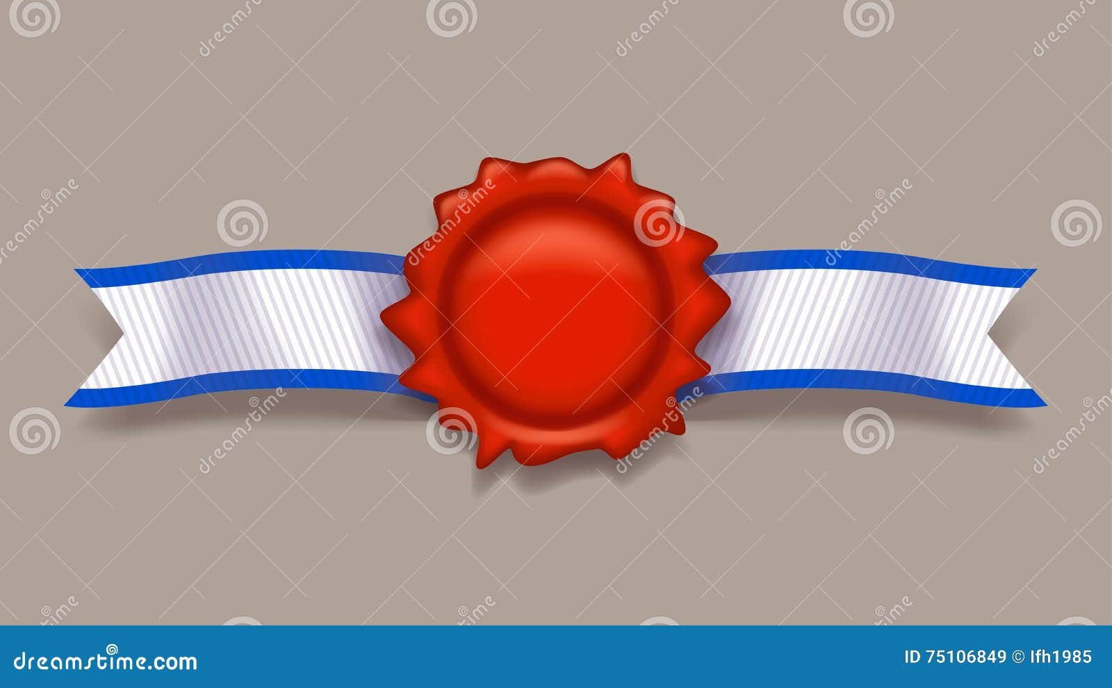 Red stamp with ribbon stock vector. Illustration of design - 75106849