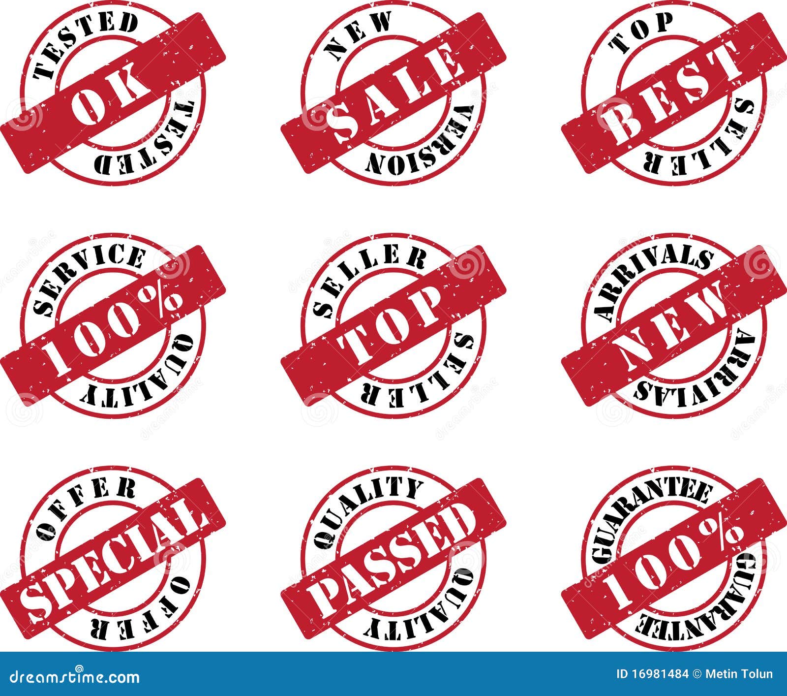 Red Stamp Set stock vector. Illustration of cargo, mark - 16981484