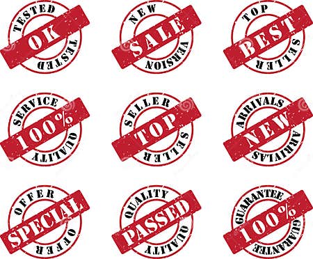 Red Stamp Set stock vector. Illustration of cargo, mark - 16981484