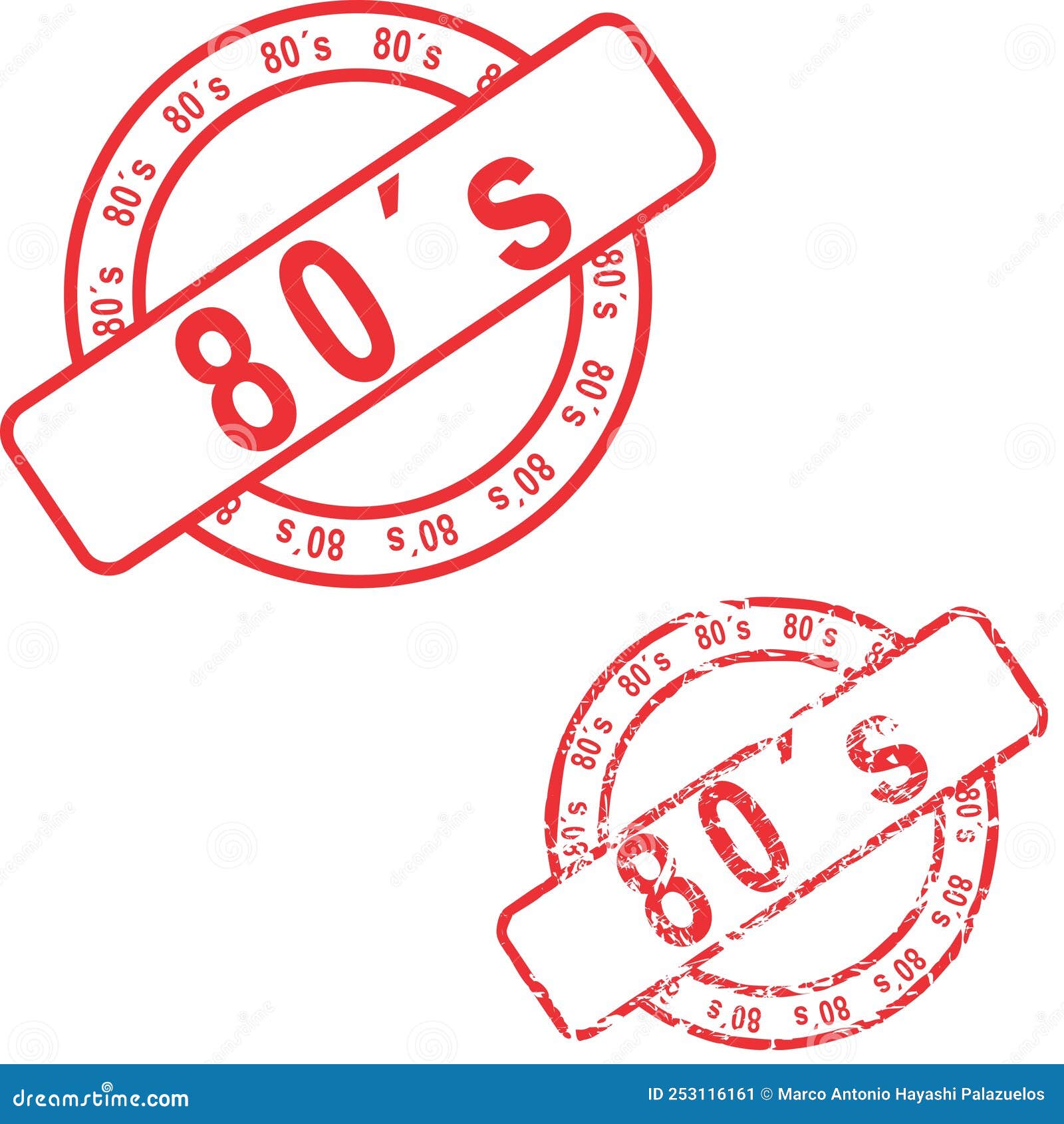 Red Stamp Sticker with 80s Text Stock Vector - Illustration of seal ...