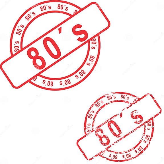 Red Stamp Sticker with 80s Text Stock Vector - Illustration of seal ...