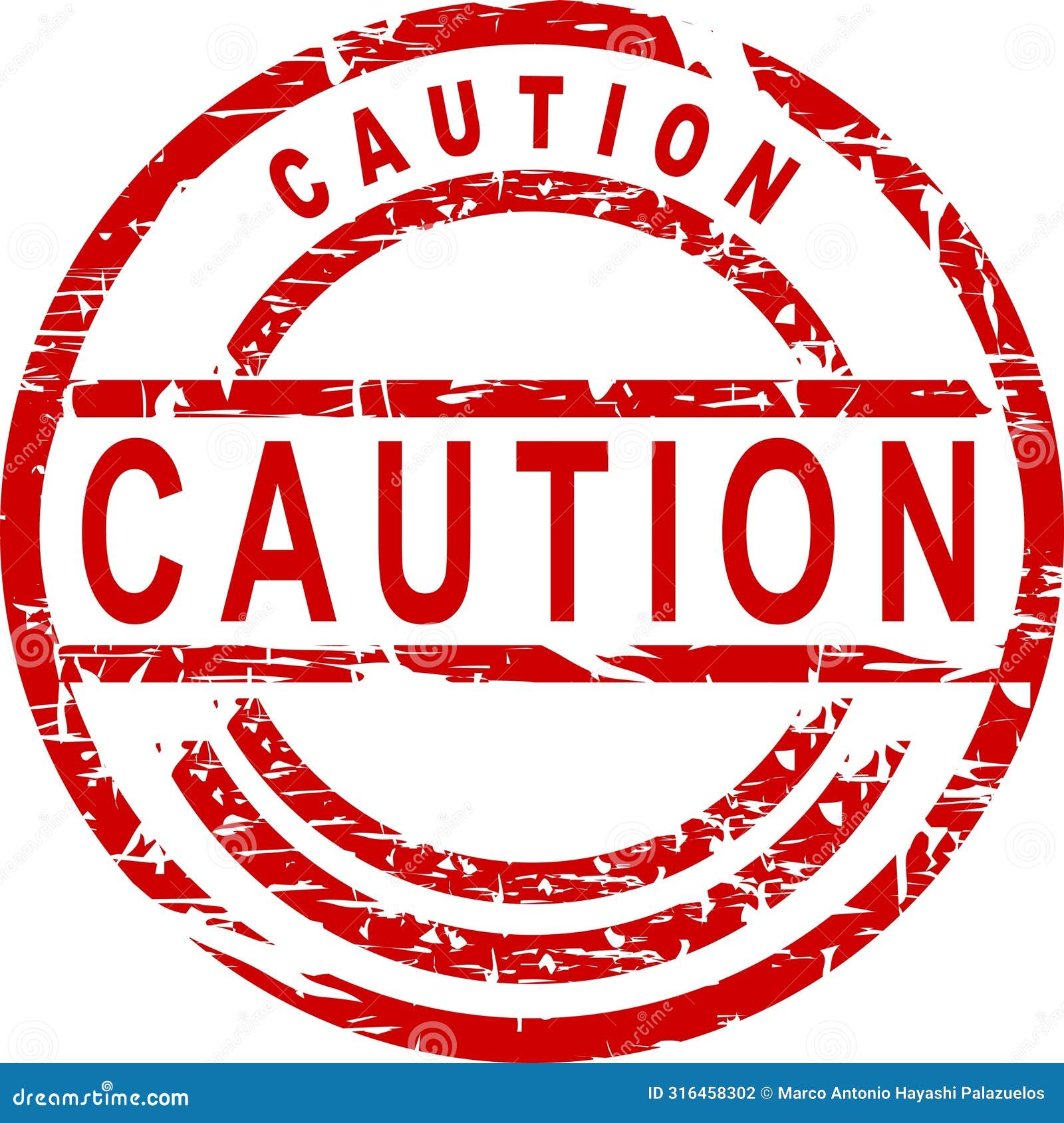 Caution Text Red Stamp Sticker Stock Vector - Illustration of abstract ...
