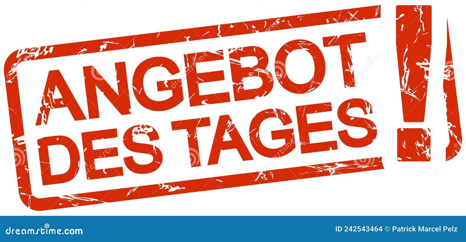 Red Stamp with Text Angebot Des Tages Stock Vector - Illustration of ...