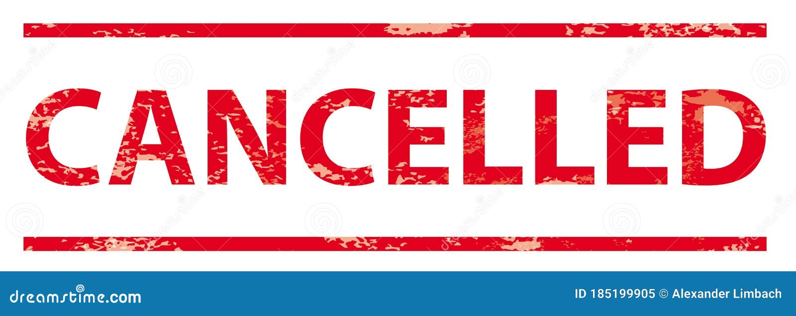 Cancelled Red Text Header stock vector. Illustration of opened - 185199905