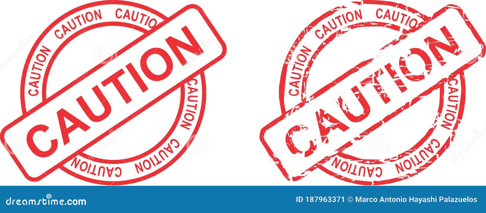 Circle Caution Text Red Stamp Sticker Set Collection Stock Vector ...