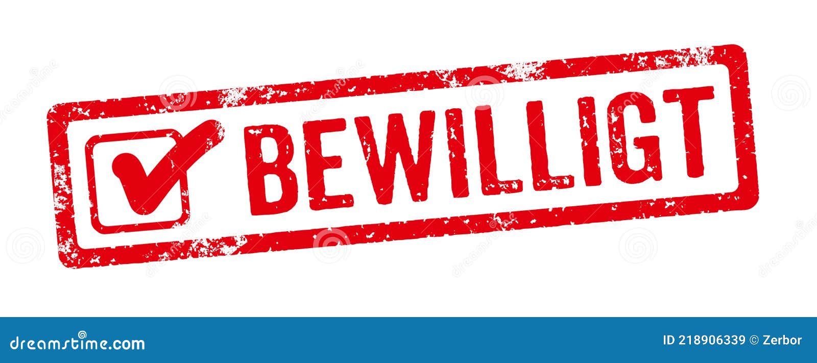Red Stamp on a White Background - Granted in German - Bewilligt Stock ...