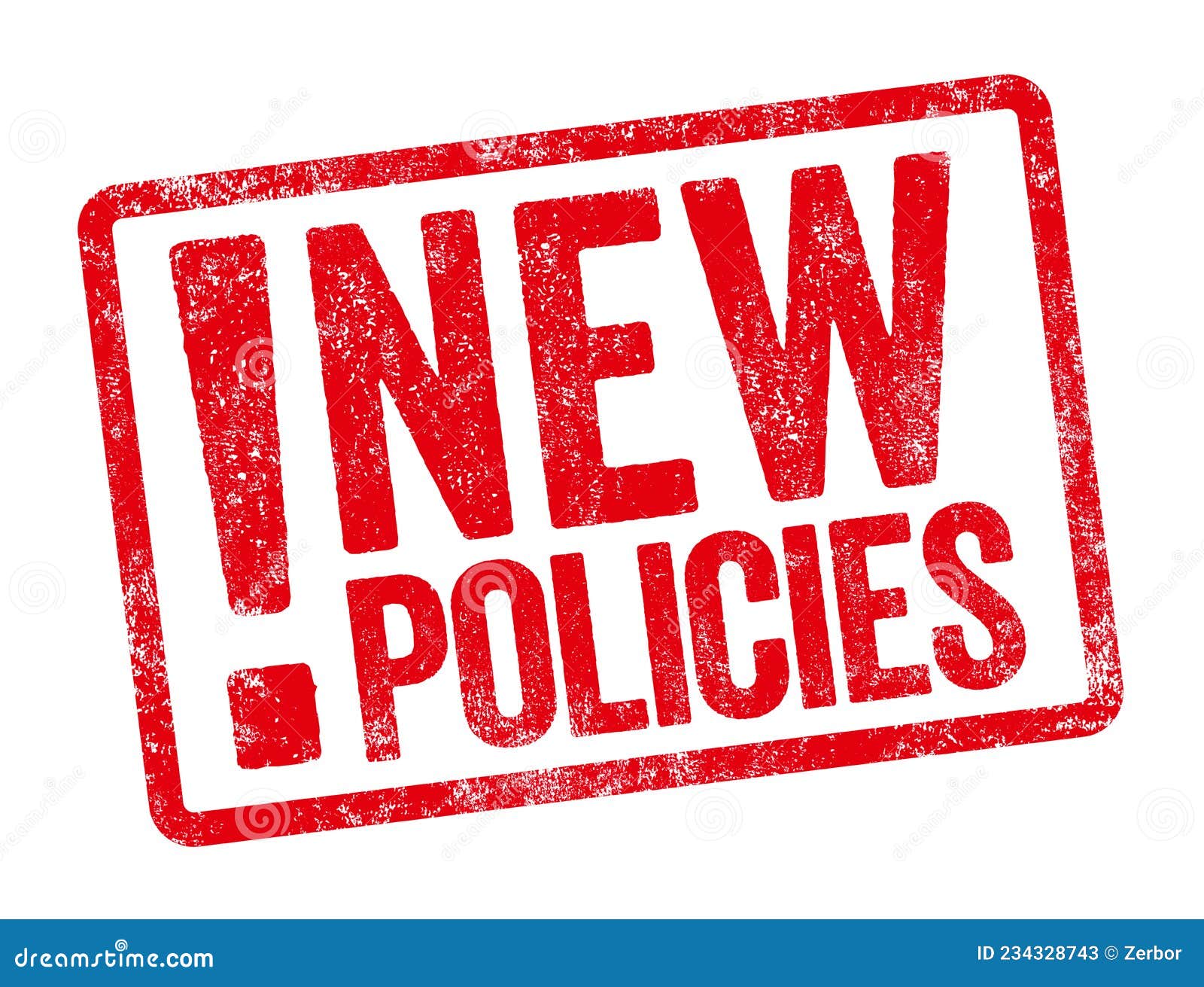 Red Stamp on a White Background - New Policies Stock Illustration ...