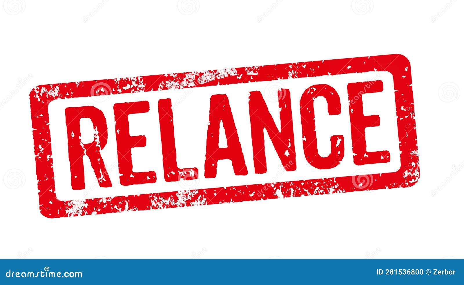 Red Stamp on a White Background - Relaunch in French Stock Illustration ...