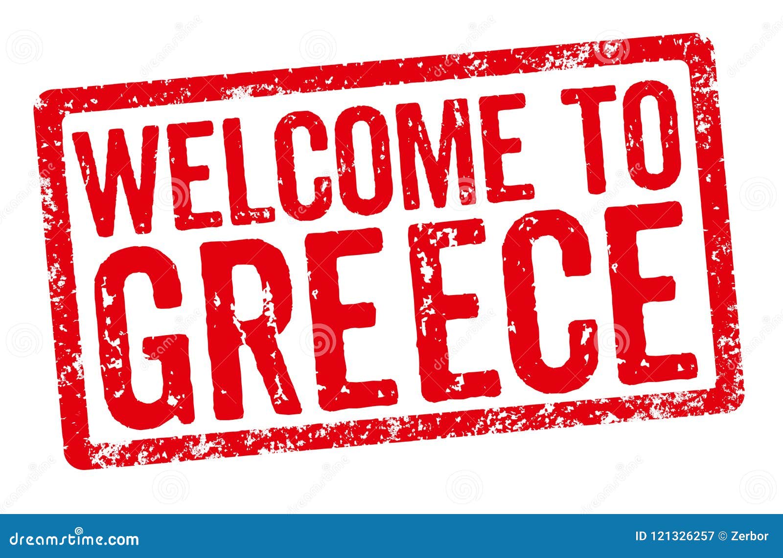 Red Stamp on a White Background - Welcome To Greece Stock Illustration ...