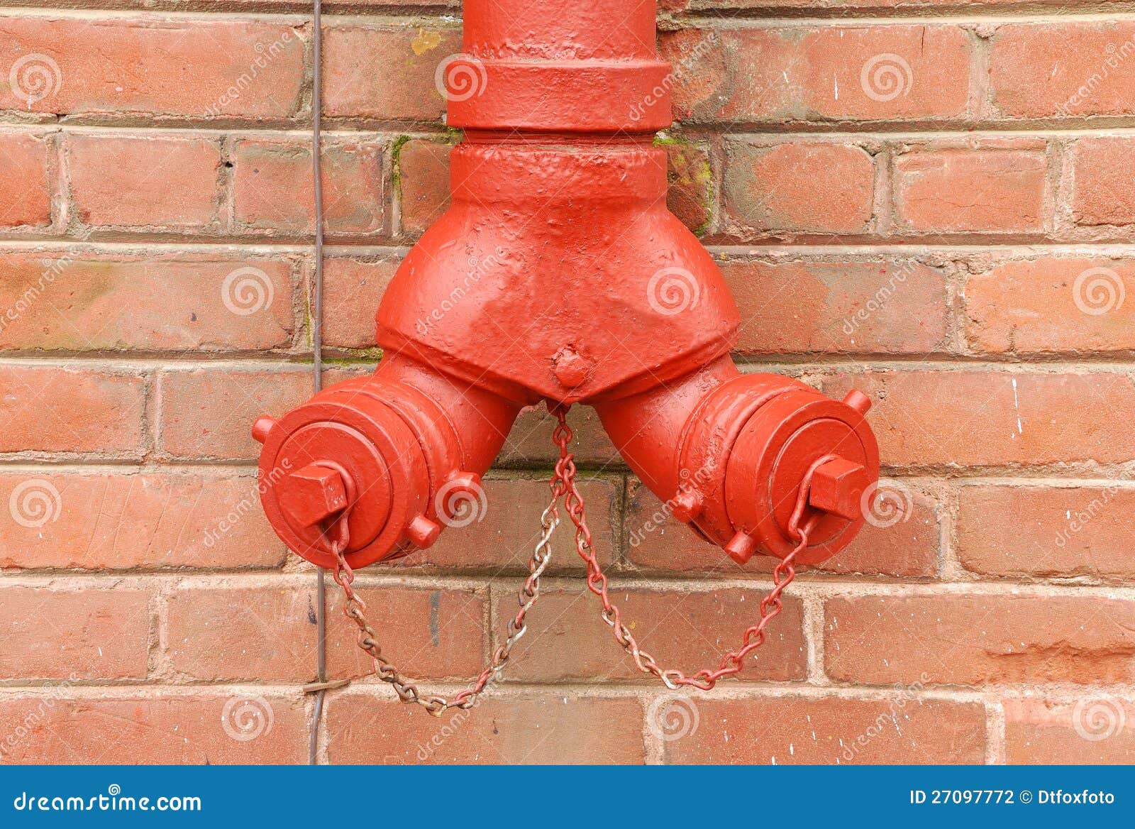 Red Standpipe Against Brick Stock Photo - Image of stand, brick: 27097772
