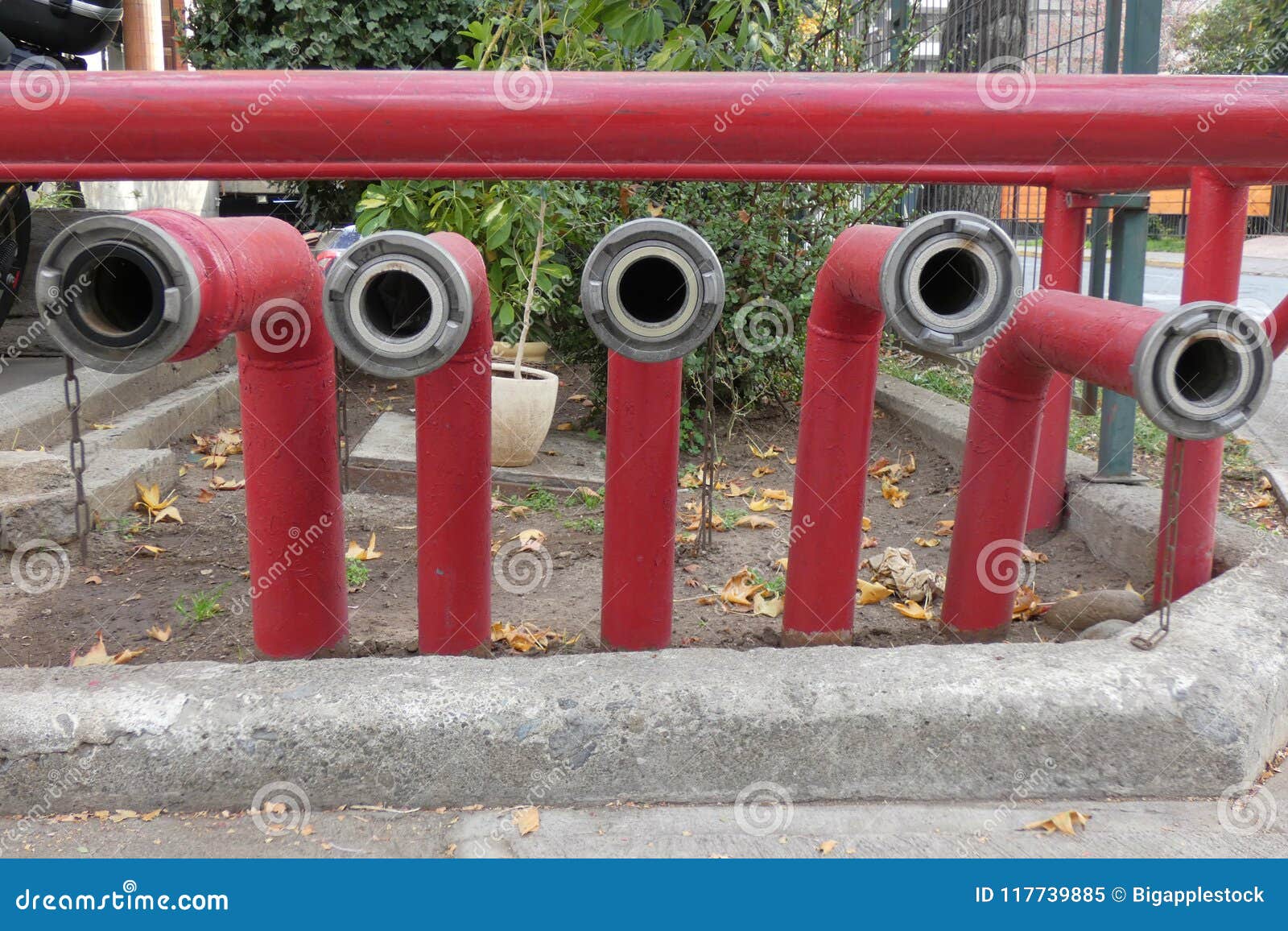 Red Standpipes stock image. Image of danger, pipes, pipe - 117739885
