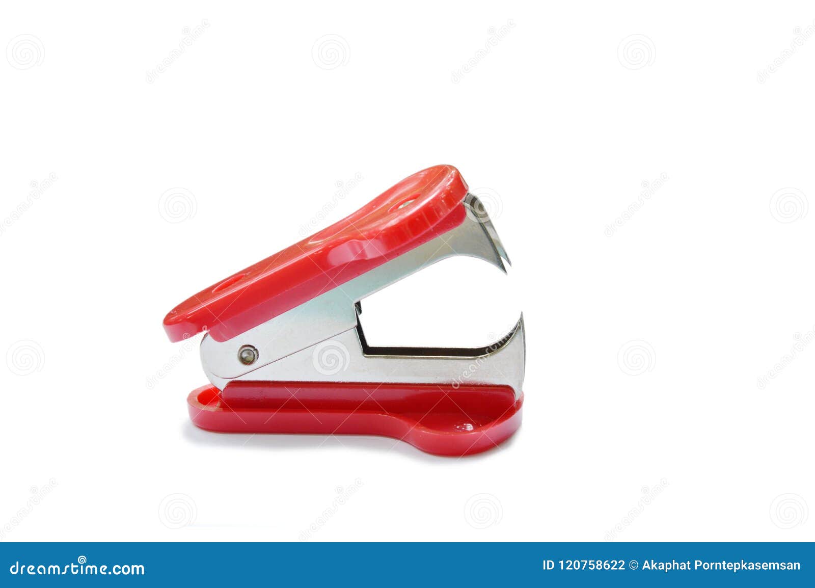 Red Staple Remover Isolated on White Table Stock Photo - Image of hard ...