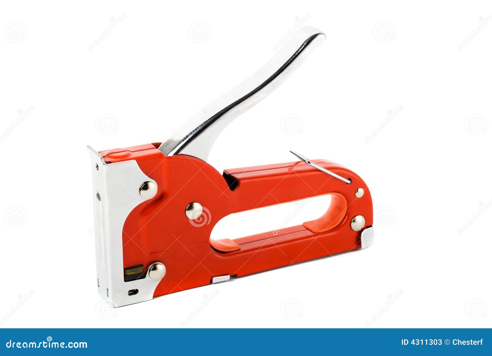 Red stapler stock image. Image of four, tree, joiner, work - 4311303