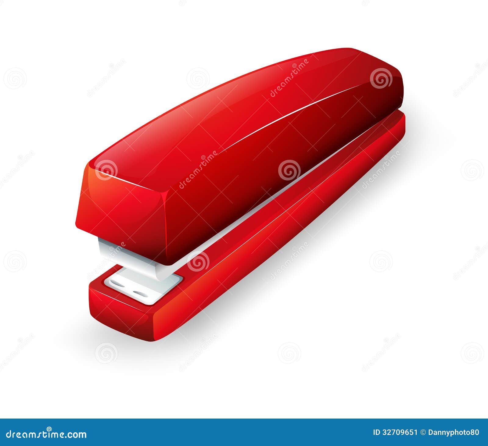 Red Plastic Stapler. Device For Fastening Sheets. Cartoon Vector ... Red Plastic Stapler. Device For Fastening Sheets. Cartoon Vector ...