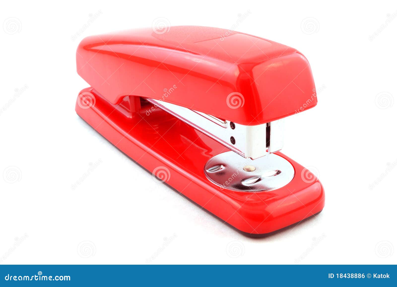 Red stapler isolated stock photo. Image of plastic, stamp - 18438886