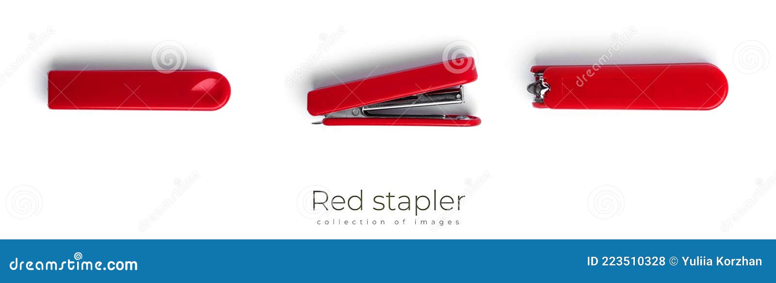 Red Stapler Isolated on a White Background. Stock Photo - Image of ...