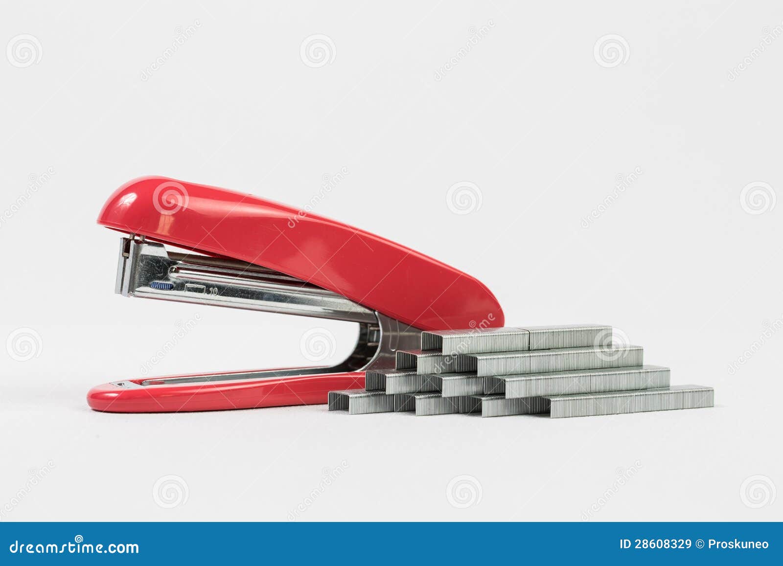 Red Stapler Isolated on White with Mag Stock Image - Image of supply ...
