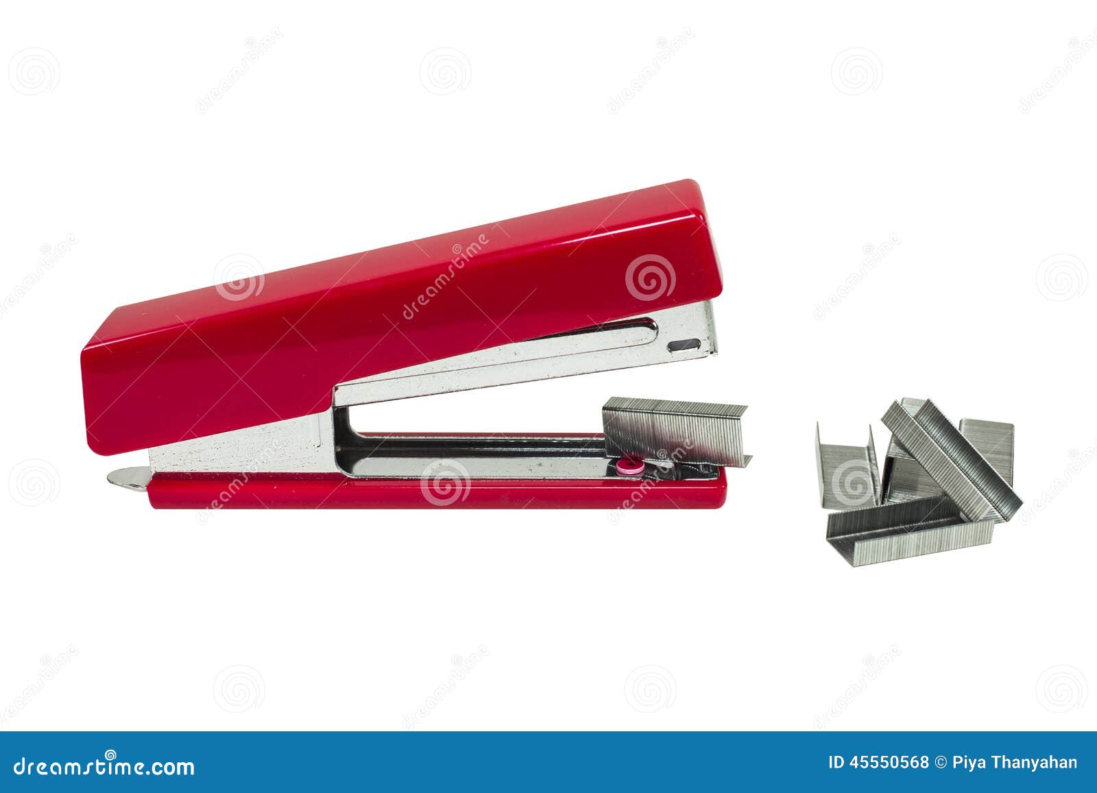 Red Stapler stock photo. Image of white, whitebackground - 45550568