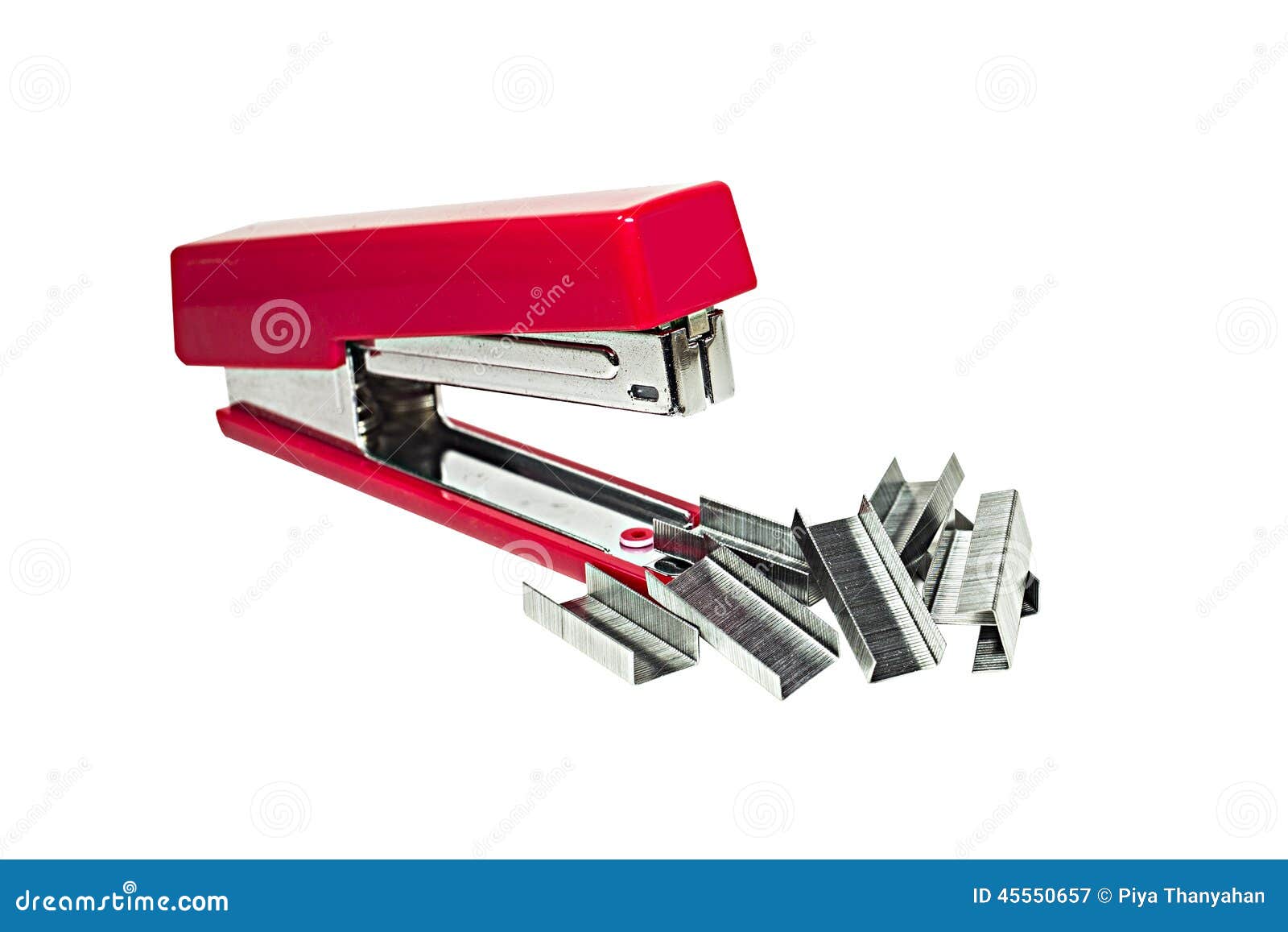 Red Stapler stock image. Image of redstapleronwhite, stapler - 45550657