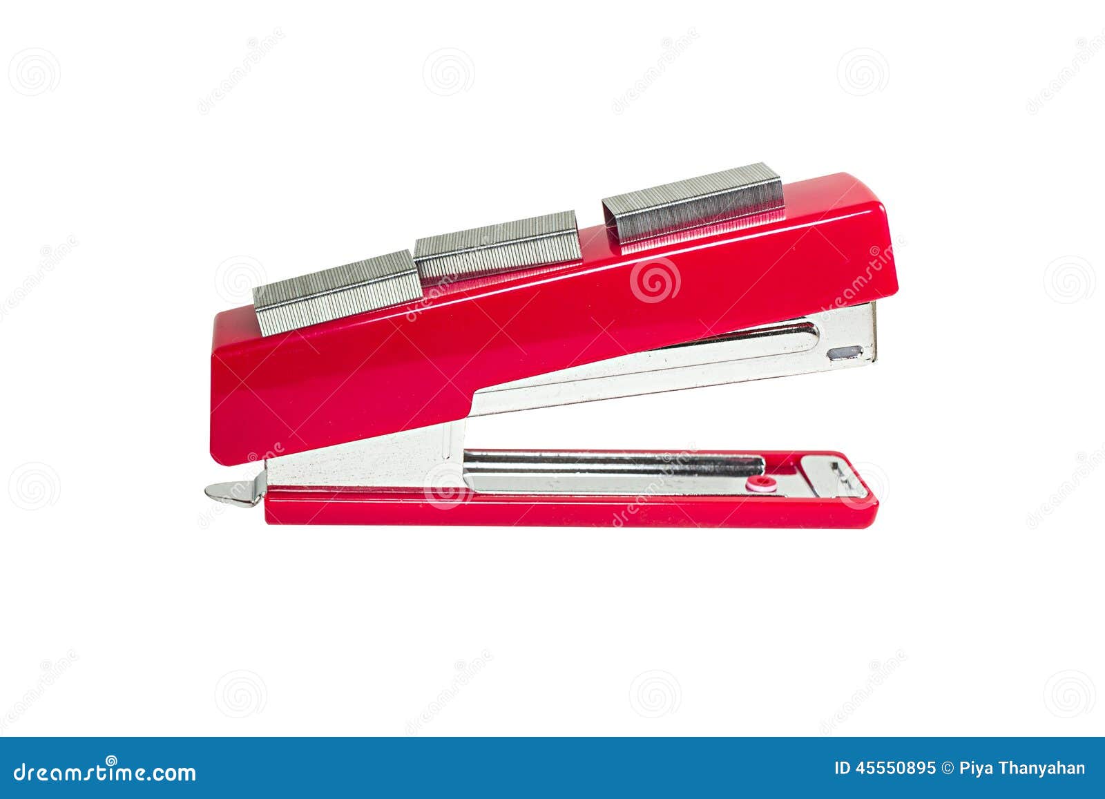 Red Stapler stock image. Image of objectisolated, whitebackground ...