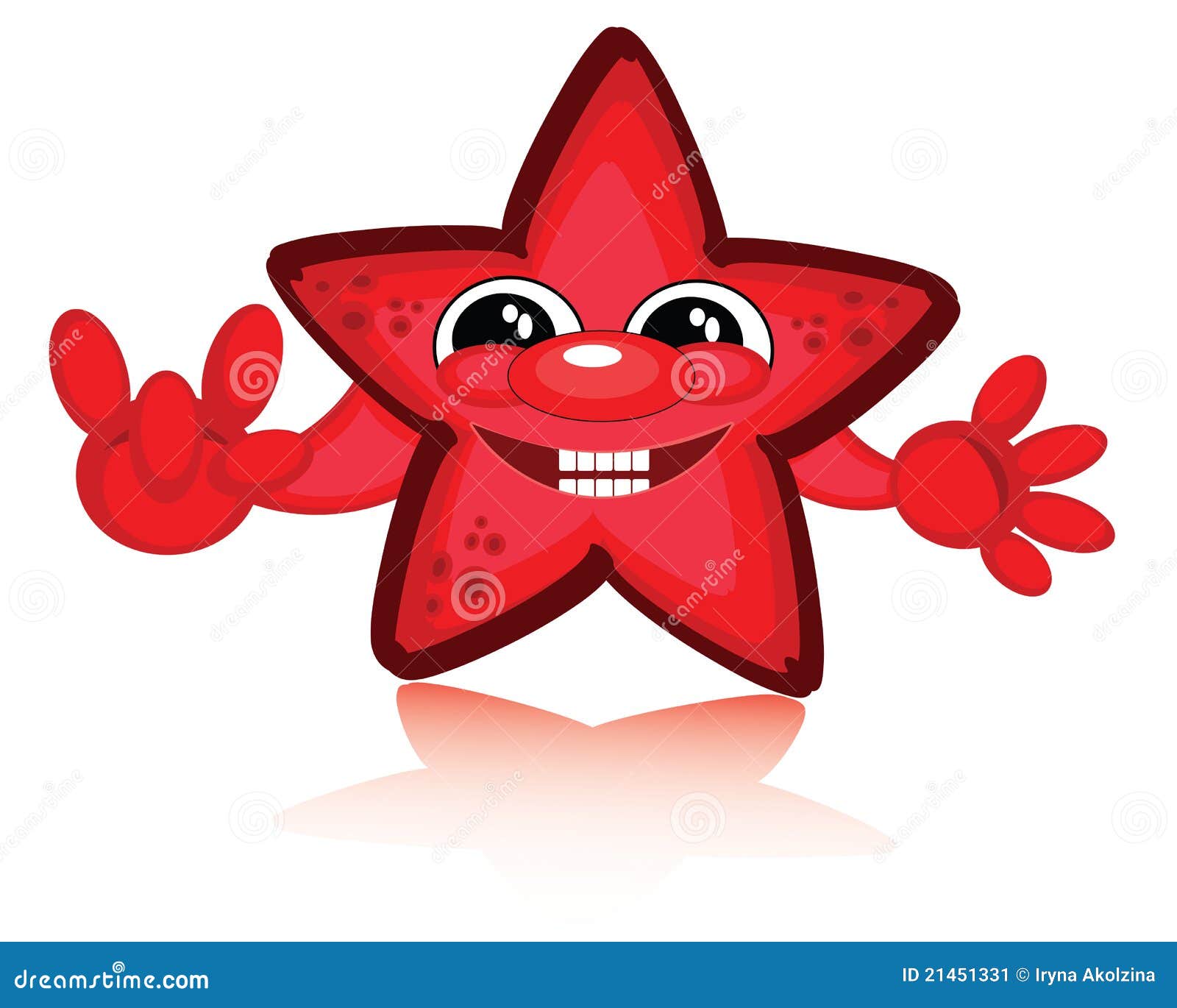 Red star stock vector. Illustration of funny, mouth, five - 21451331