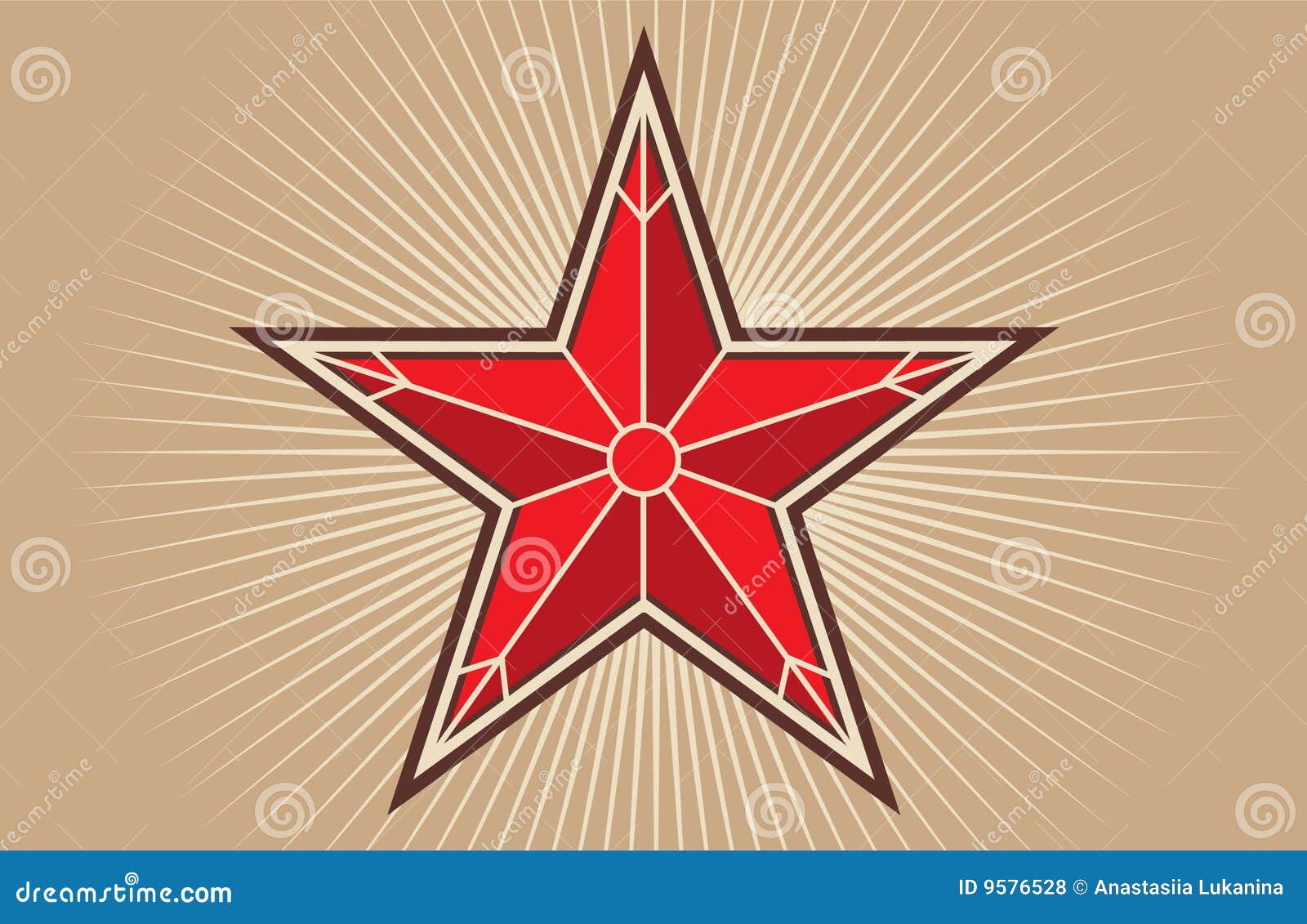 Red star stock vector. Illustration of colorful, retro - 9576528