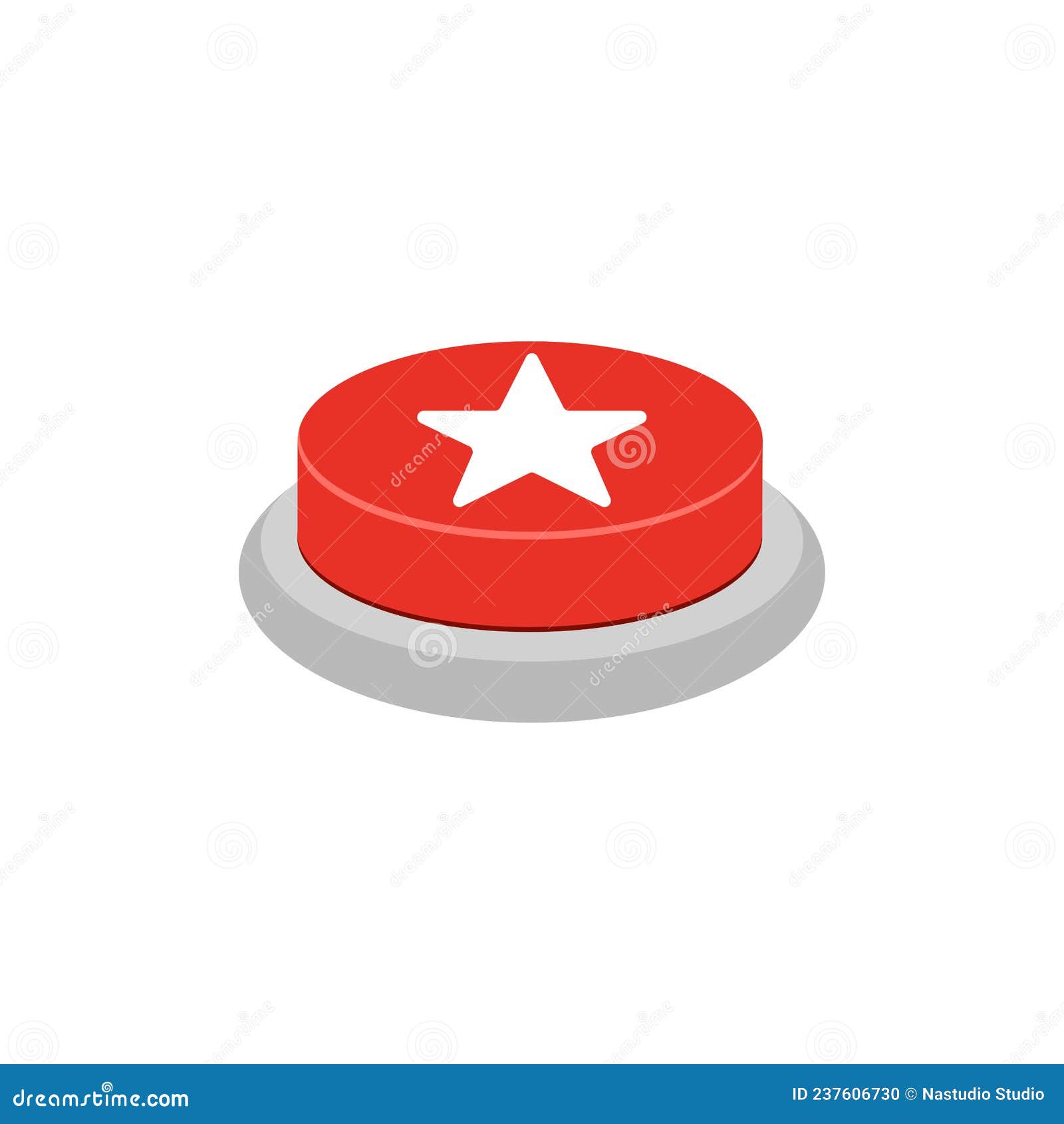 Red Star Button. Isolated on a White Background. Vector Illustration ...