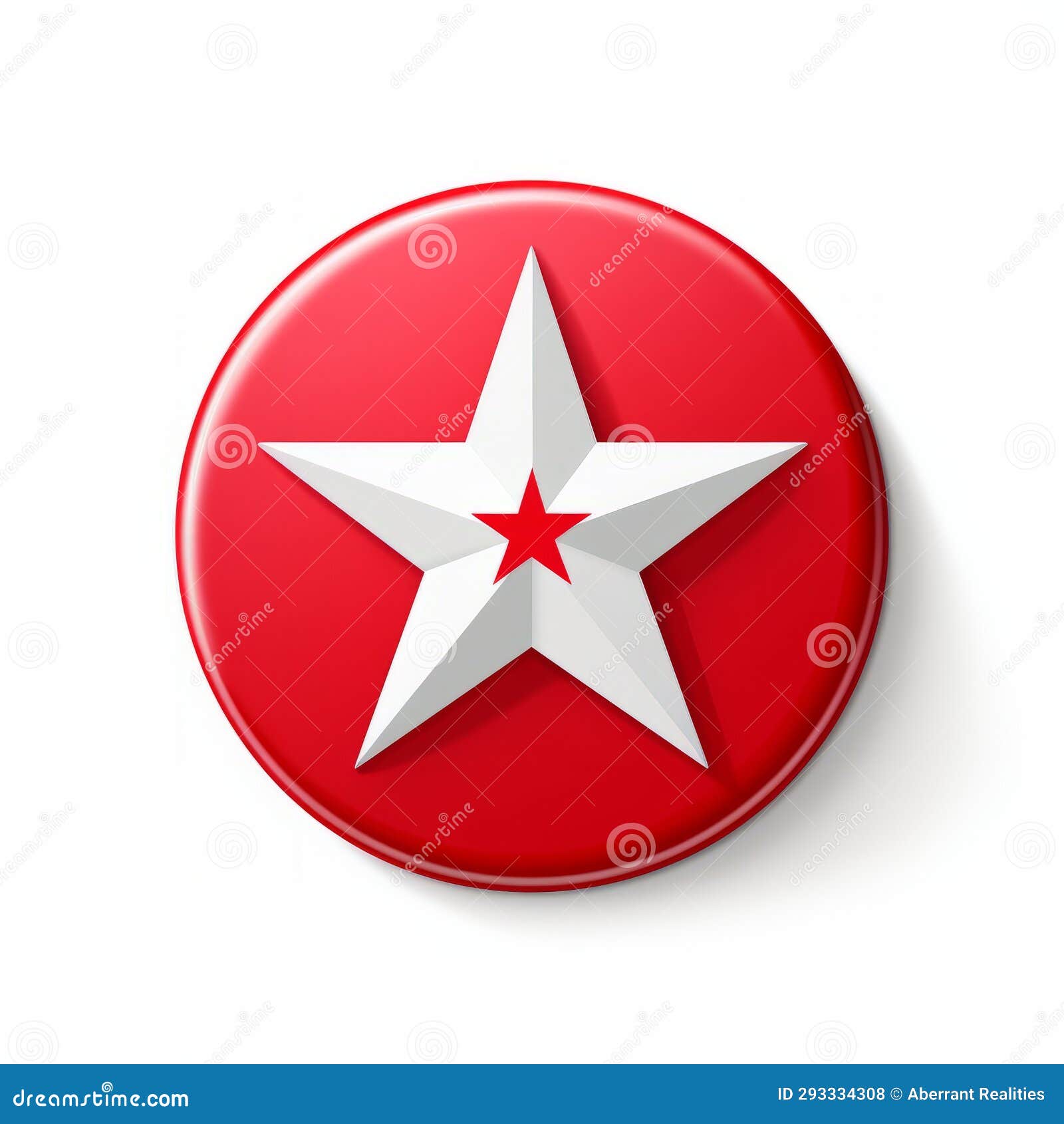 A Red Star Button on a White Background Stock Illustration ...