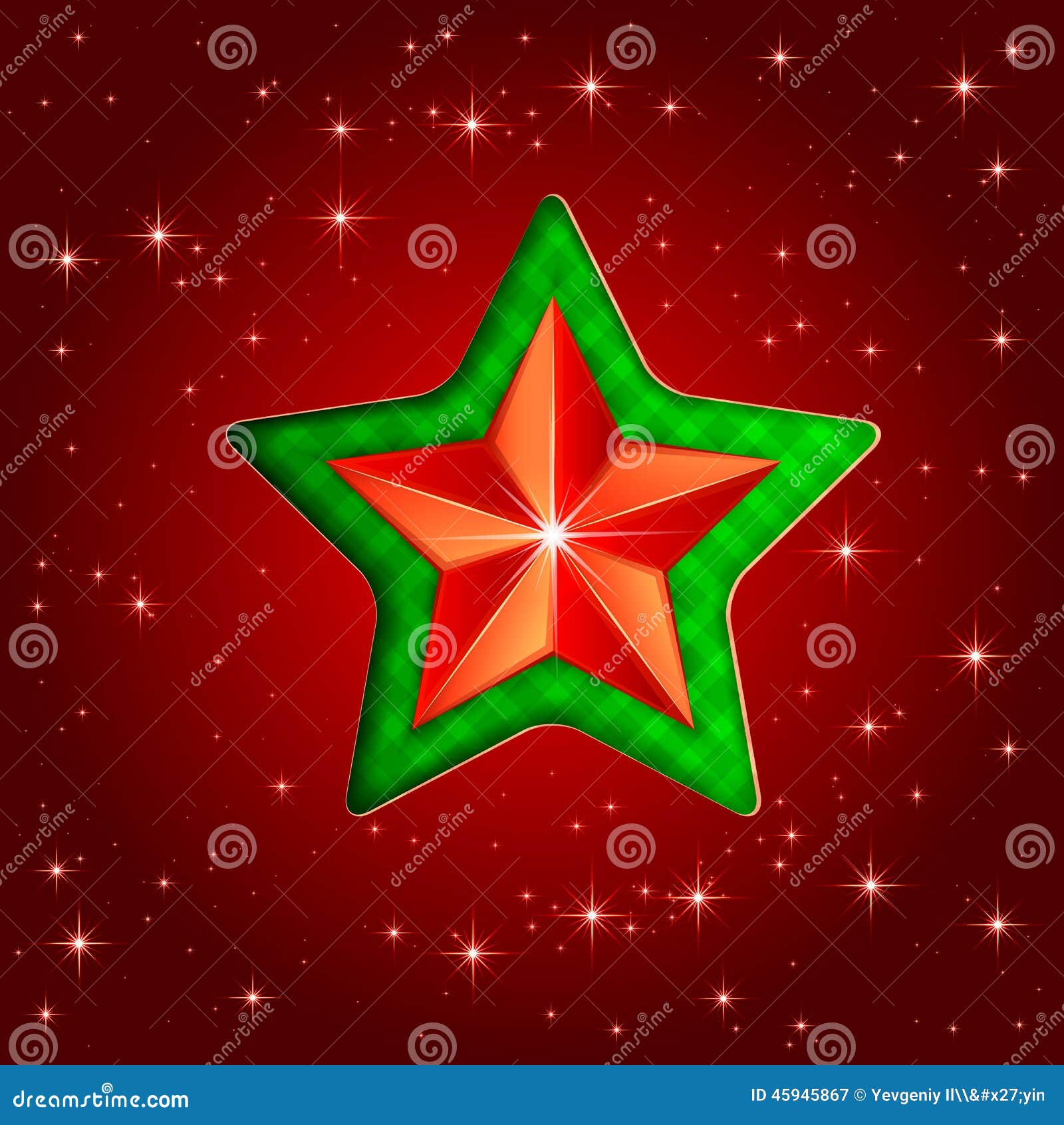 Red star stock vector. Illustration of starry, december - 45945867