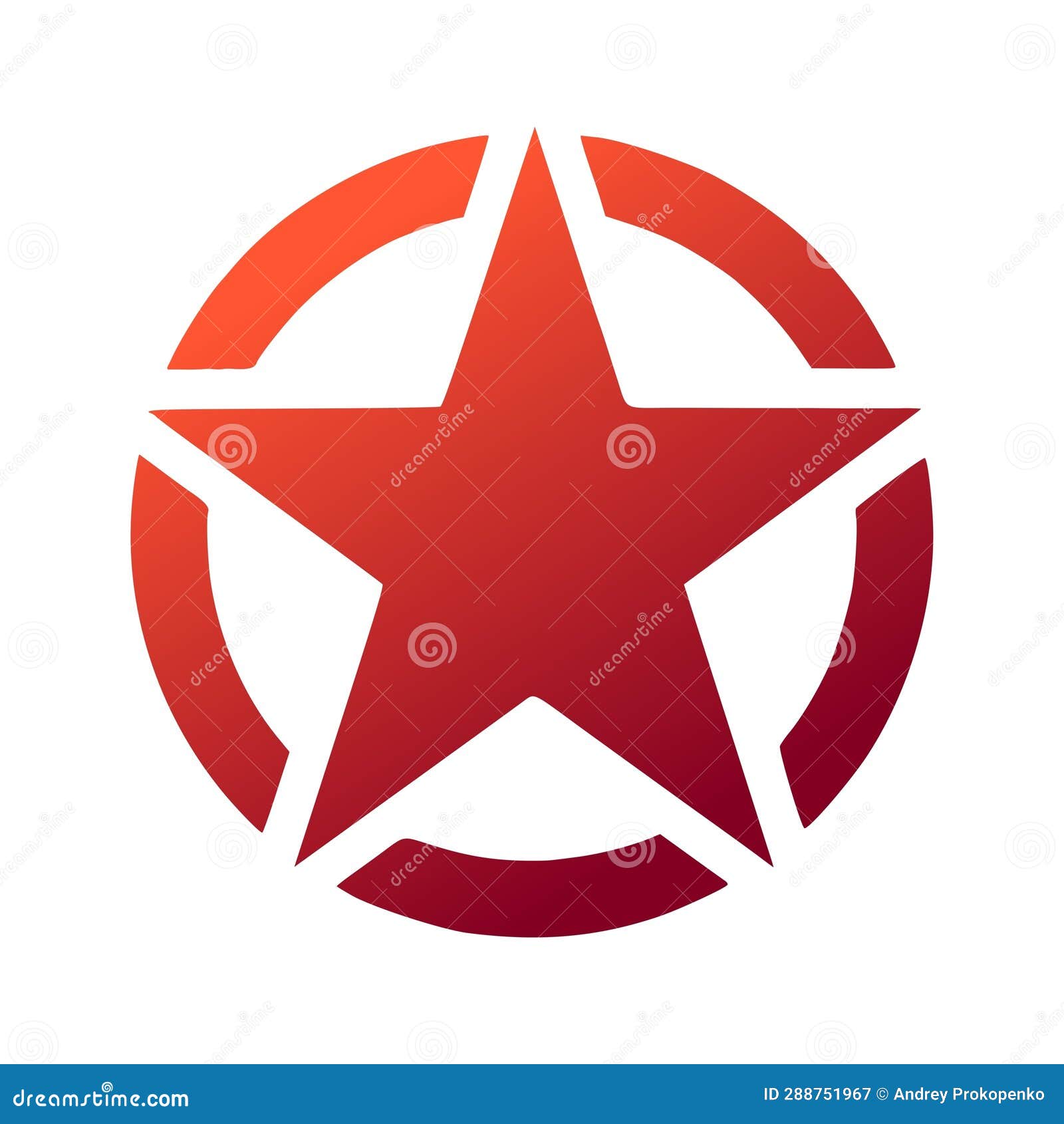 Red star in a circle stock vector. Illustration of line - 288751967