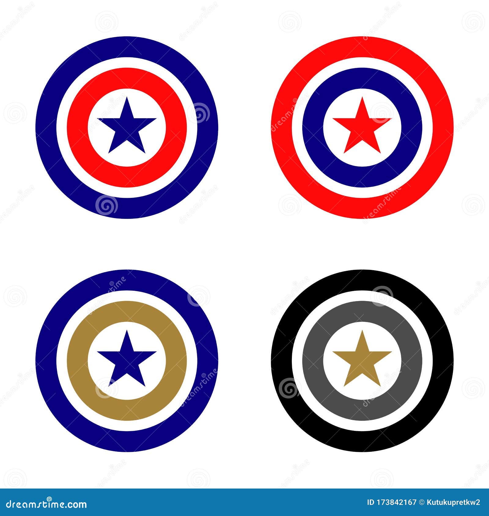 Red Star and Circle Shield Logo Template Illustration Design. Vector ...