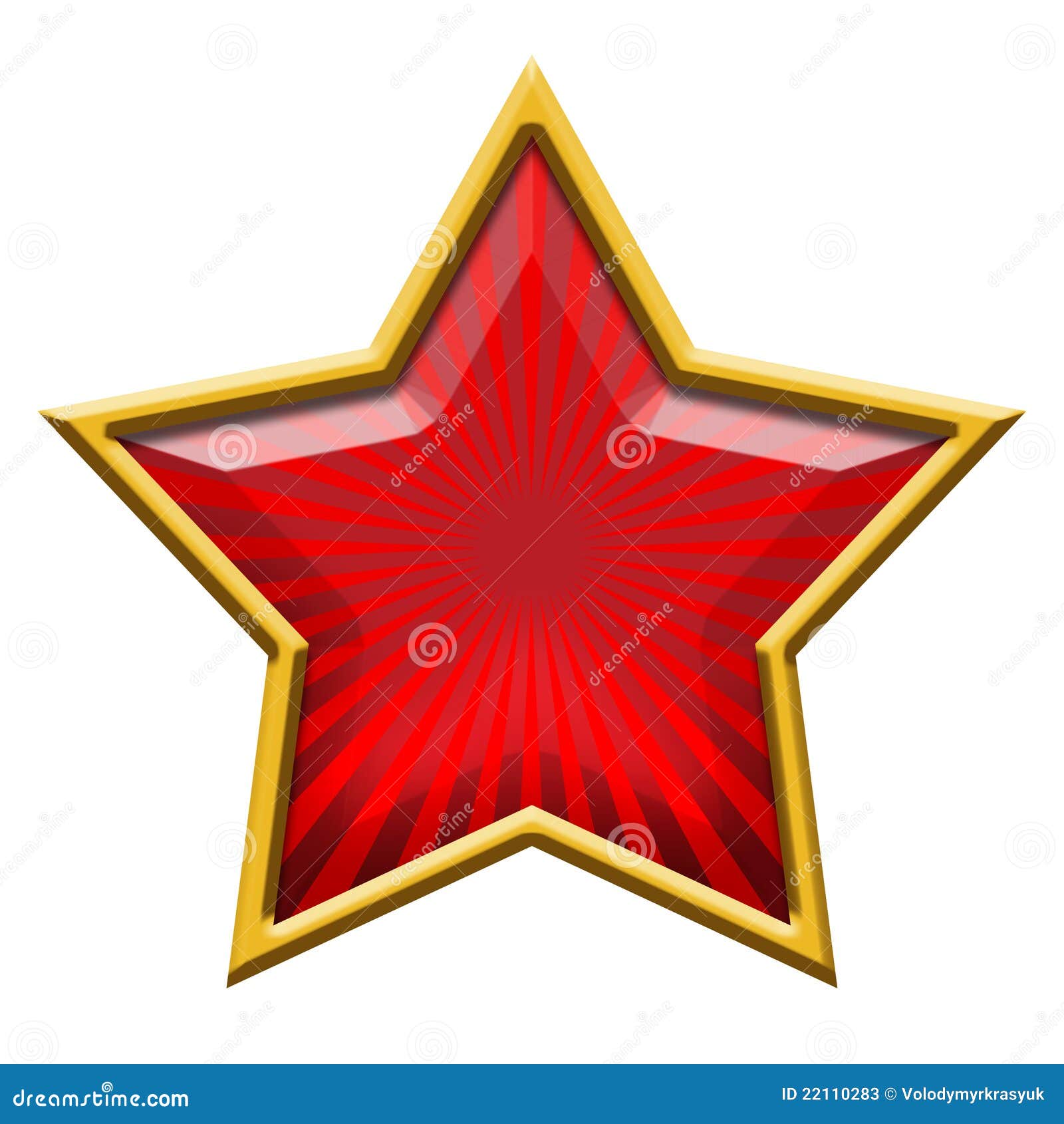 Red Star in Gold stock illustration. Illustration of award - 22110283