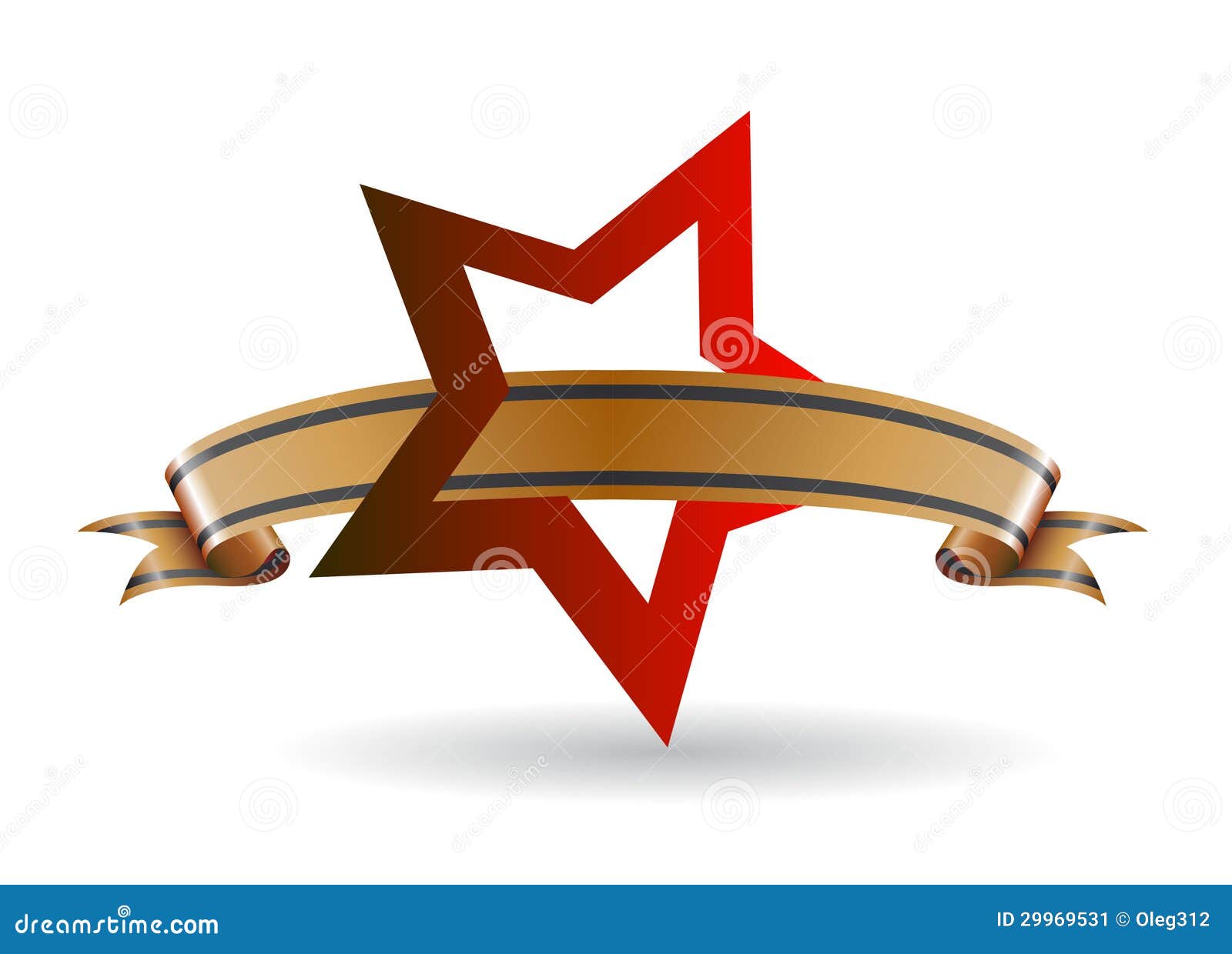 Star and ribbon stock illustration. Illustration of ribbon - 29969531