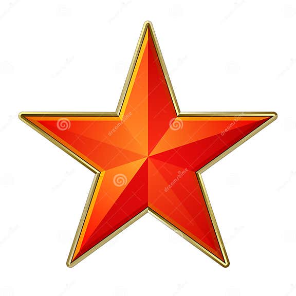 Red Star with golden frame stock vector. Illustration of award - 83531059