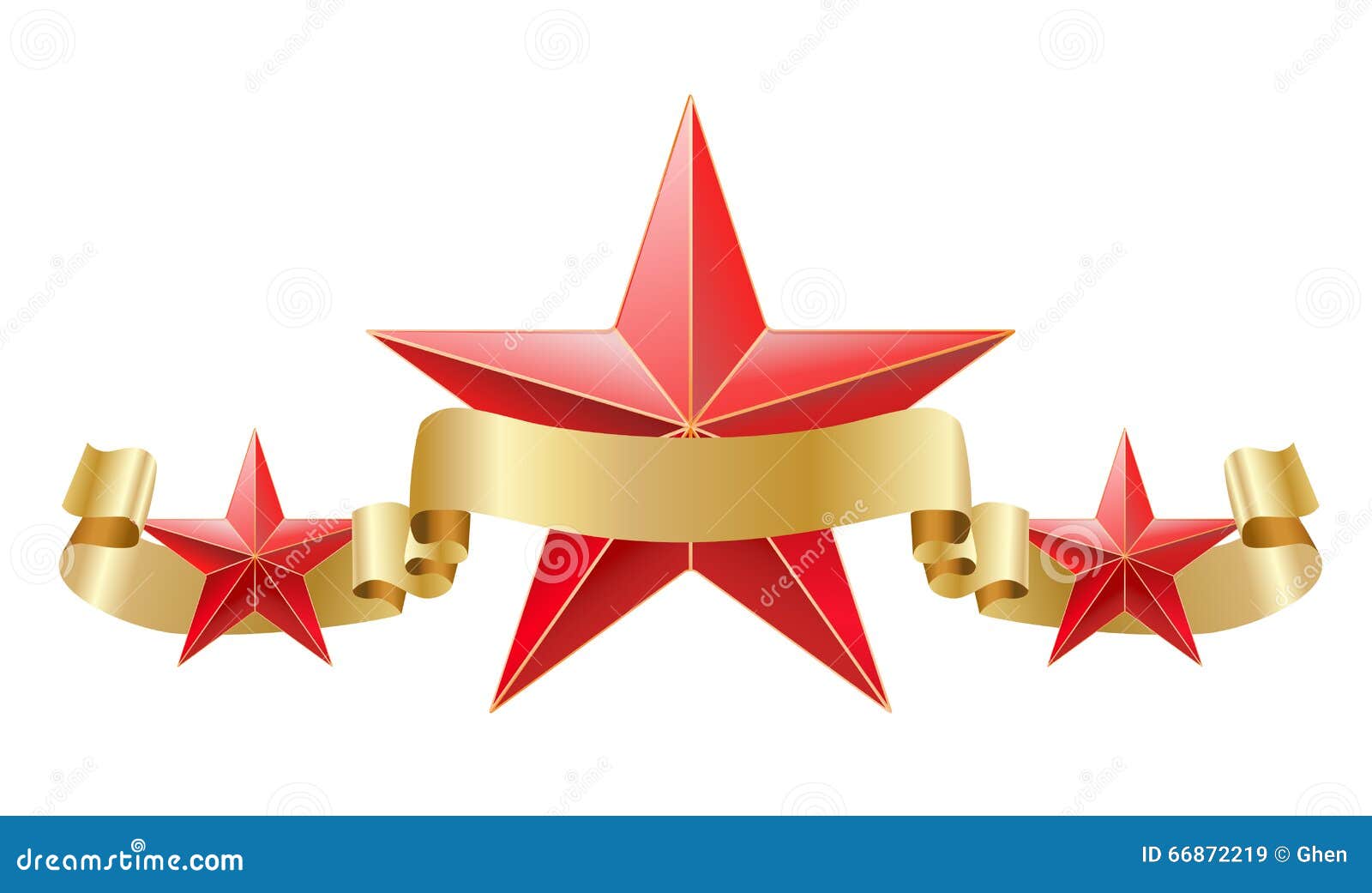 Red Star with Golden Ribbon Stock Vector - Illustration of golden ...