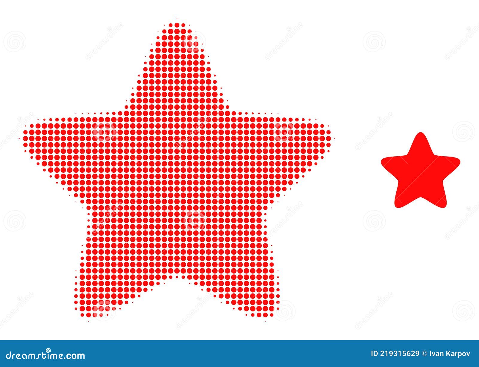 Red Star Halftone Dot Icon stock image. Image of award - 219315629