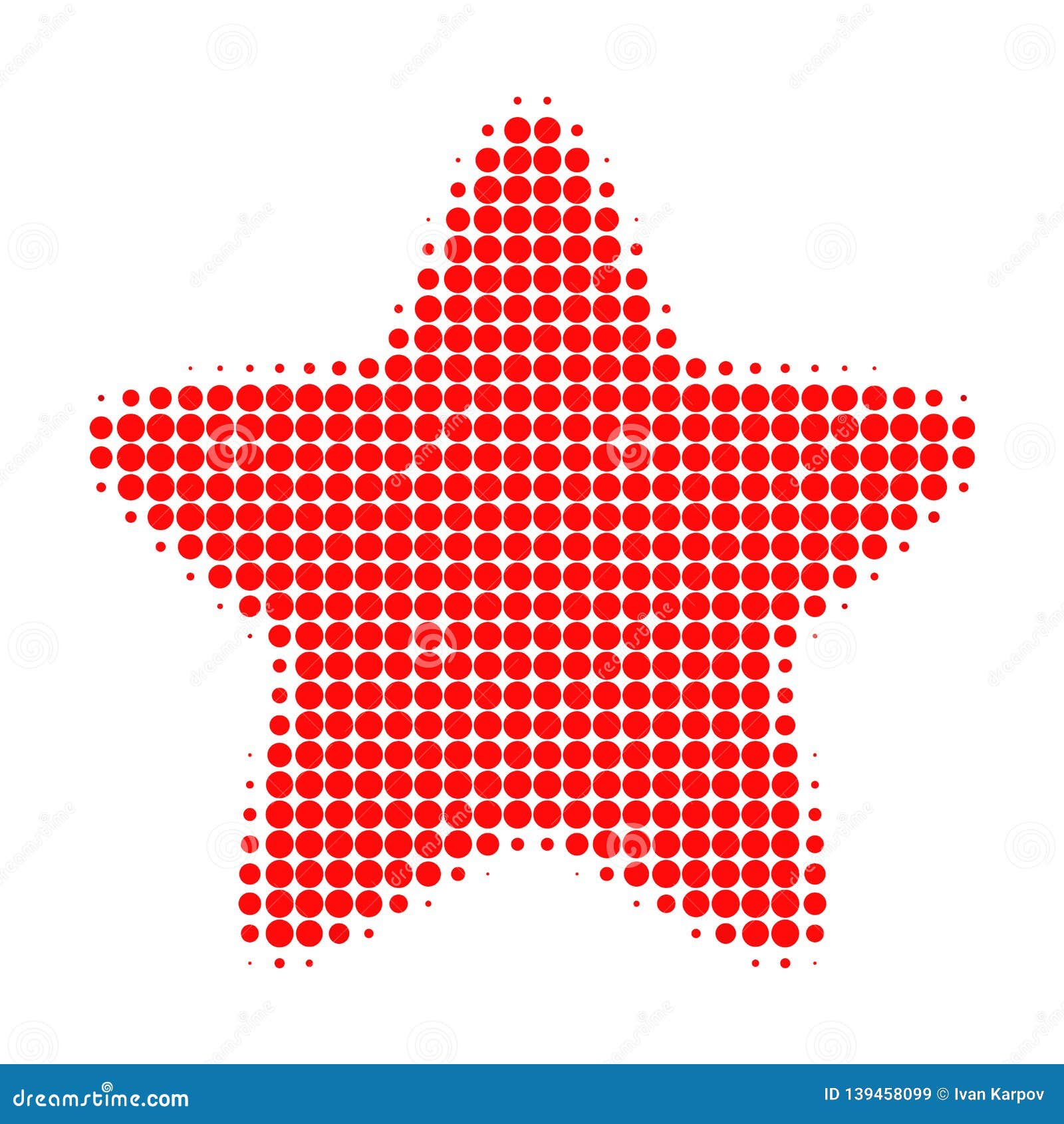 Red Star Halftone Dotted Icon Stock Vector - Illustration of 5finger ...
