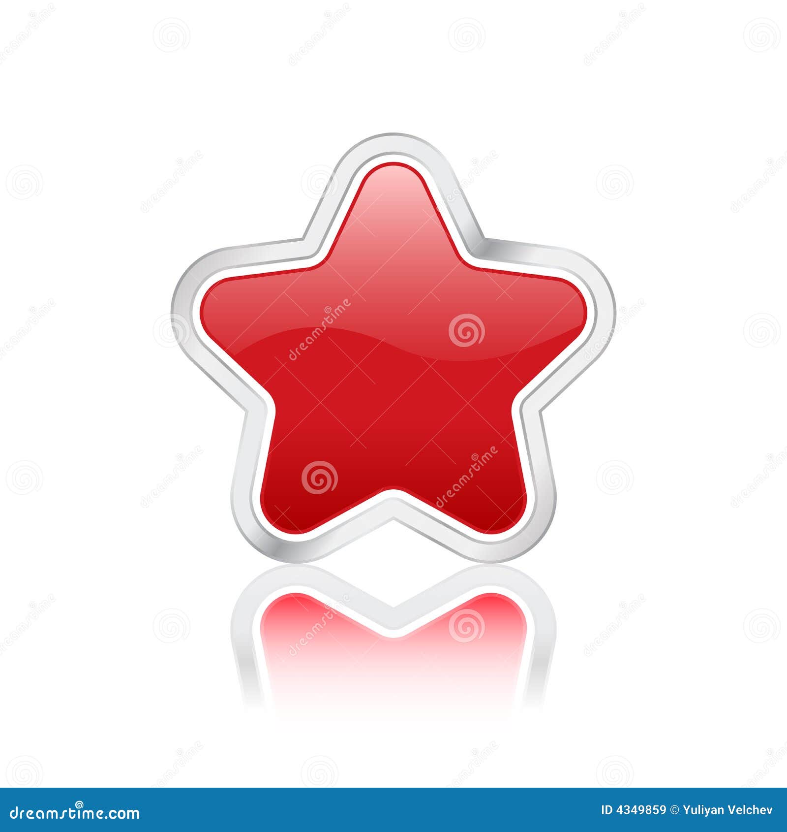 Red star icon stock vector. Illustration of label, shadow - 4349859