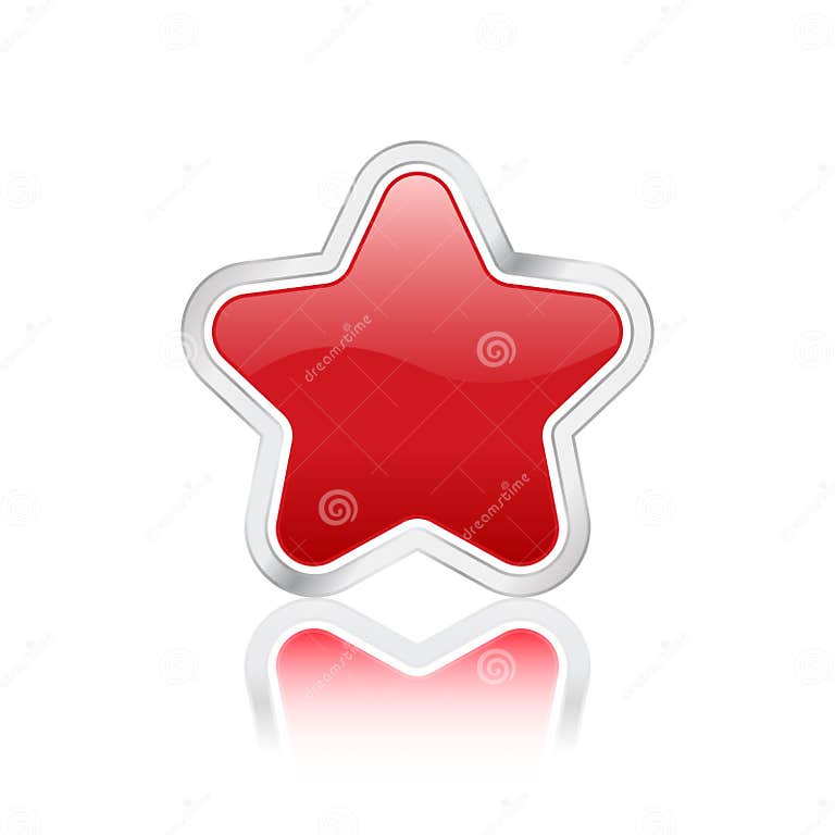 Red star icon stock vector. Illustration of label, shadow - 4349859