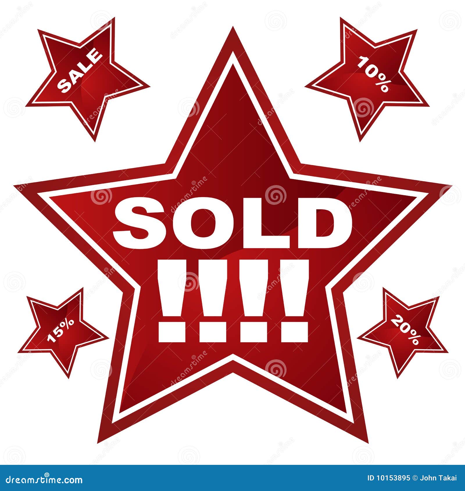 Red Star Icon Set: Sold stock vector. Illustration of percentage - 10153895