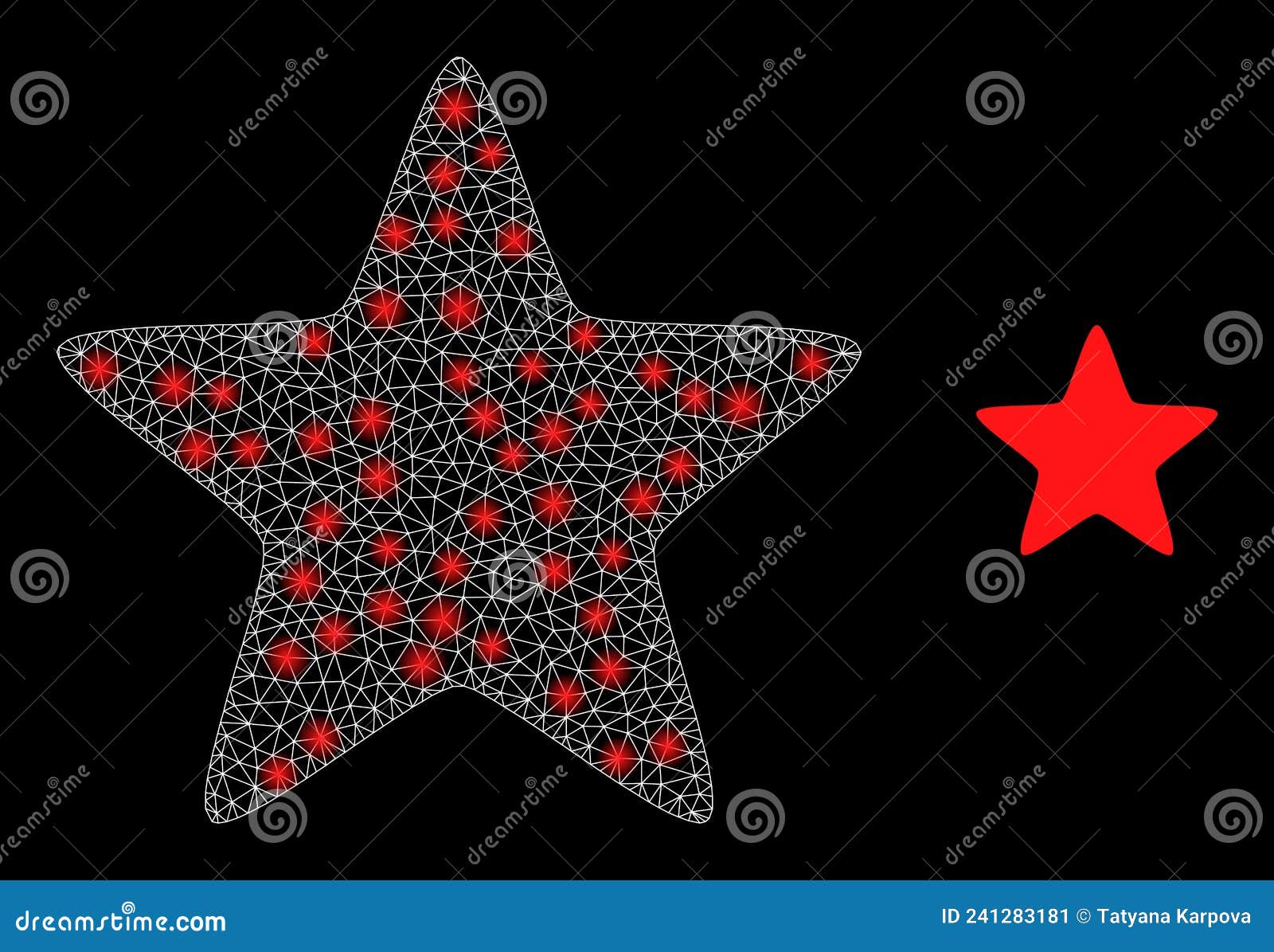 Red Star Icon - Wireframe Mesh with Constellation Nodes Stock Vector ...