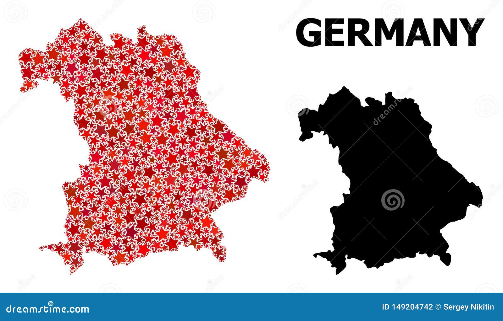 Red Star Mosaic Map of Germany Stock Photo - Image of geography ...